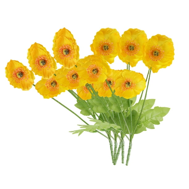 Goriertaly 5 Pieces Artificial Flower Fake Poppies Bouquet 60cm Flowers ...
