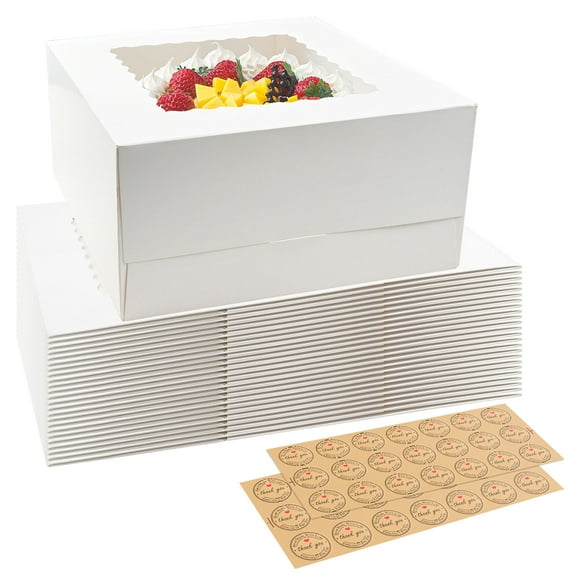 Mudrit 20 Pack Individual Cupcake Boxes, Kraft Baking Boxes with Window ...
