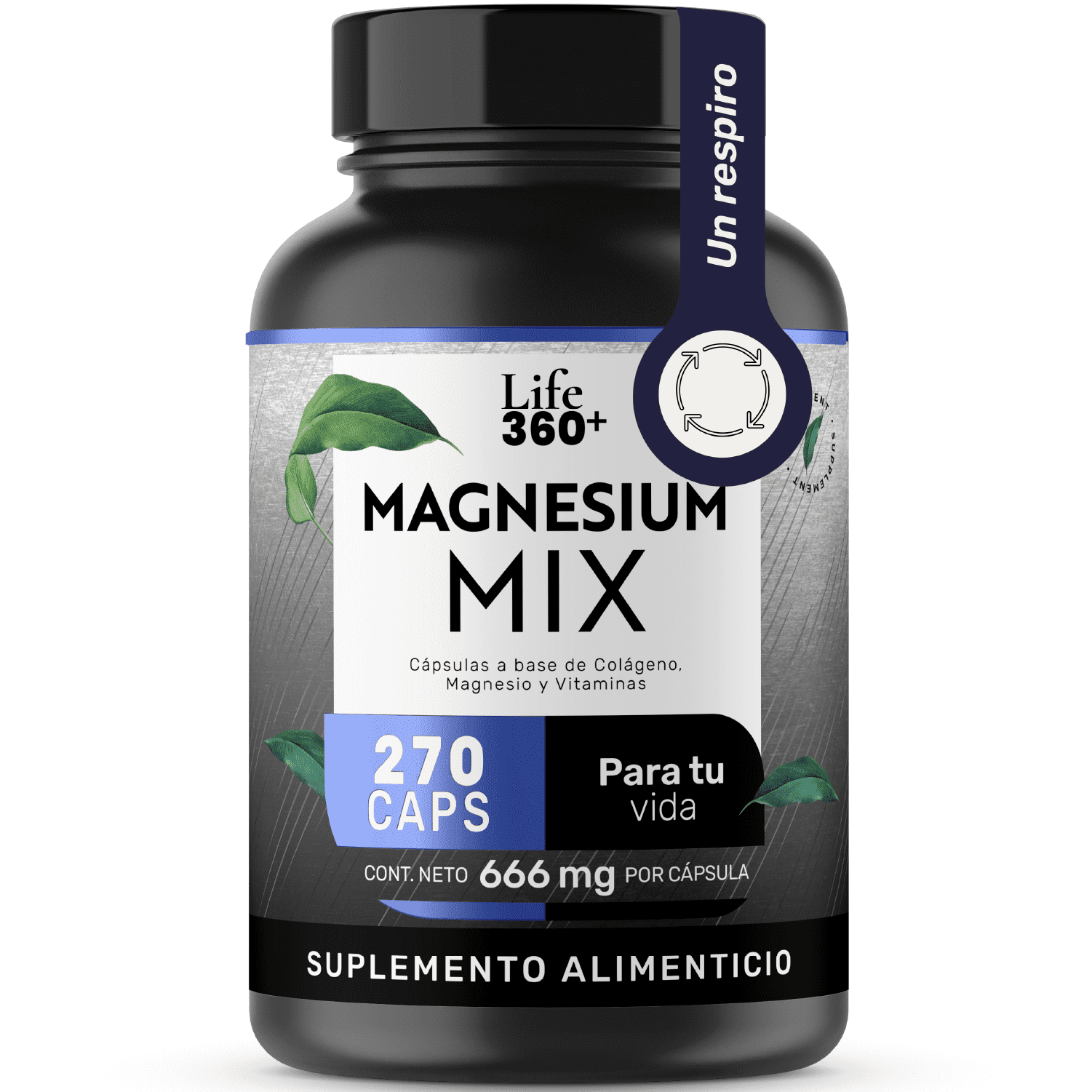 MAGNESIUM MIX Life360+ 270 cápsulas con Citrato y Glicinato de Magnesio ...