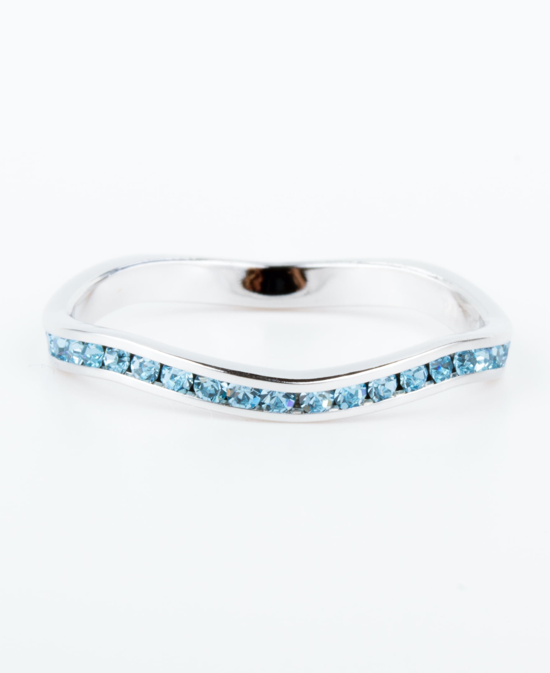 March Swarovski Crystal Birthstone Stackable ring in Sterling Silver ...