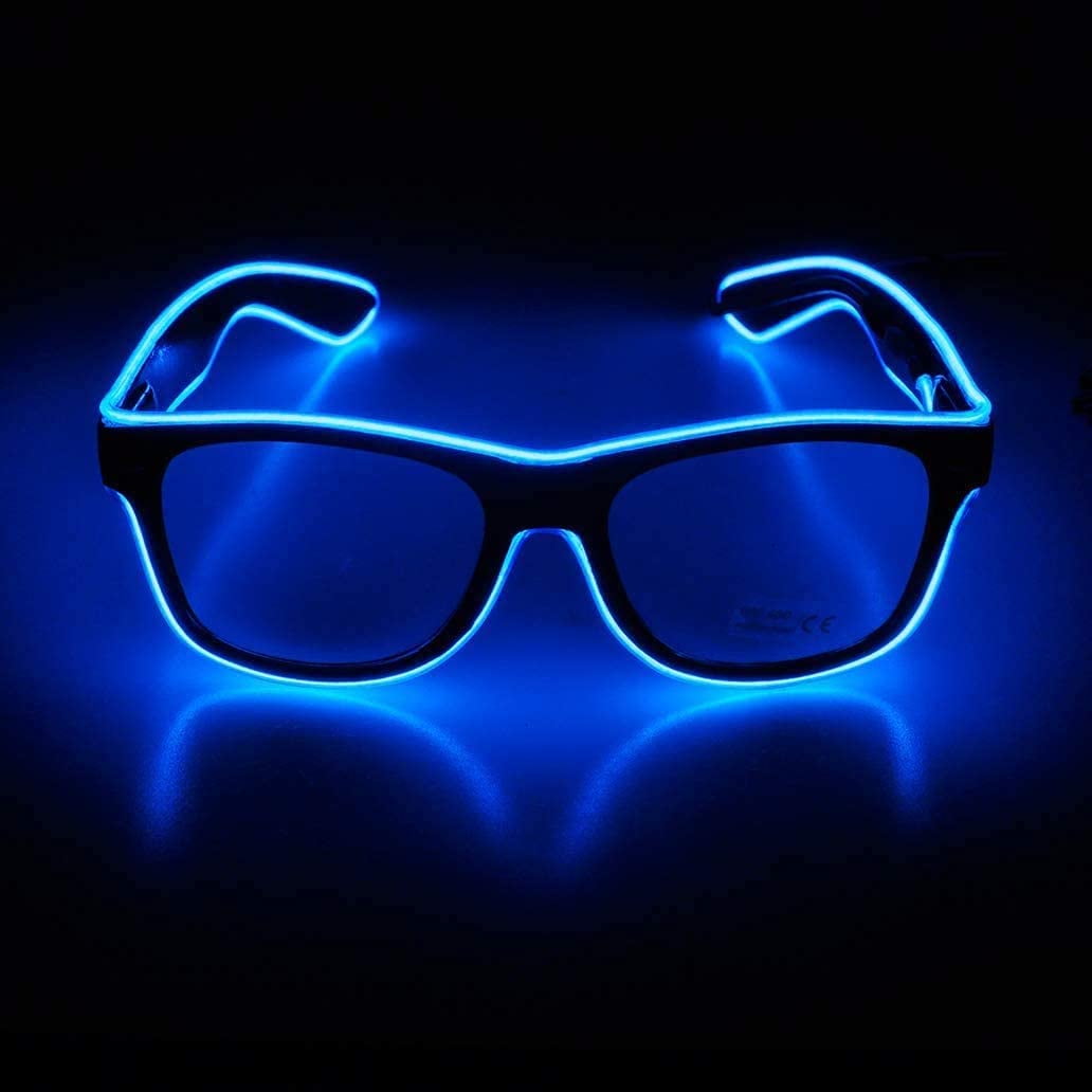 LINLIN LED Glasses, Light Up Glasses with 4 Modes Neon El Wire LED USB ...