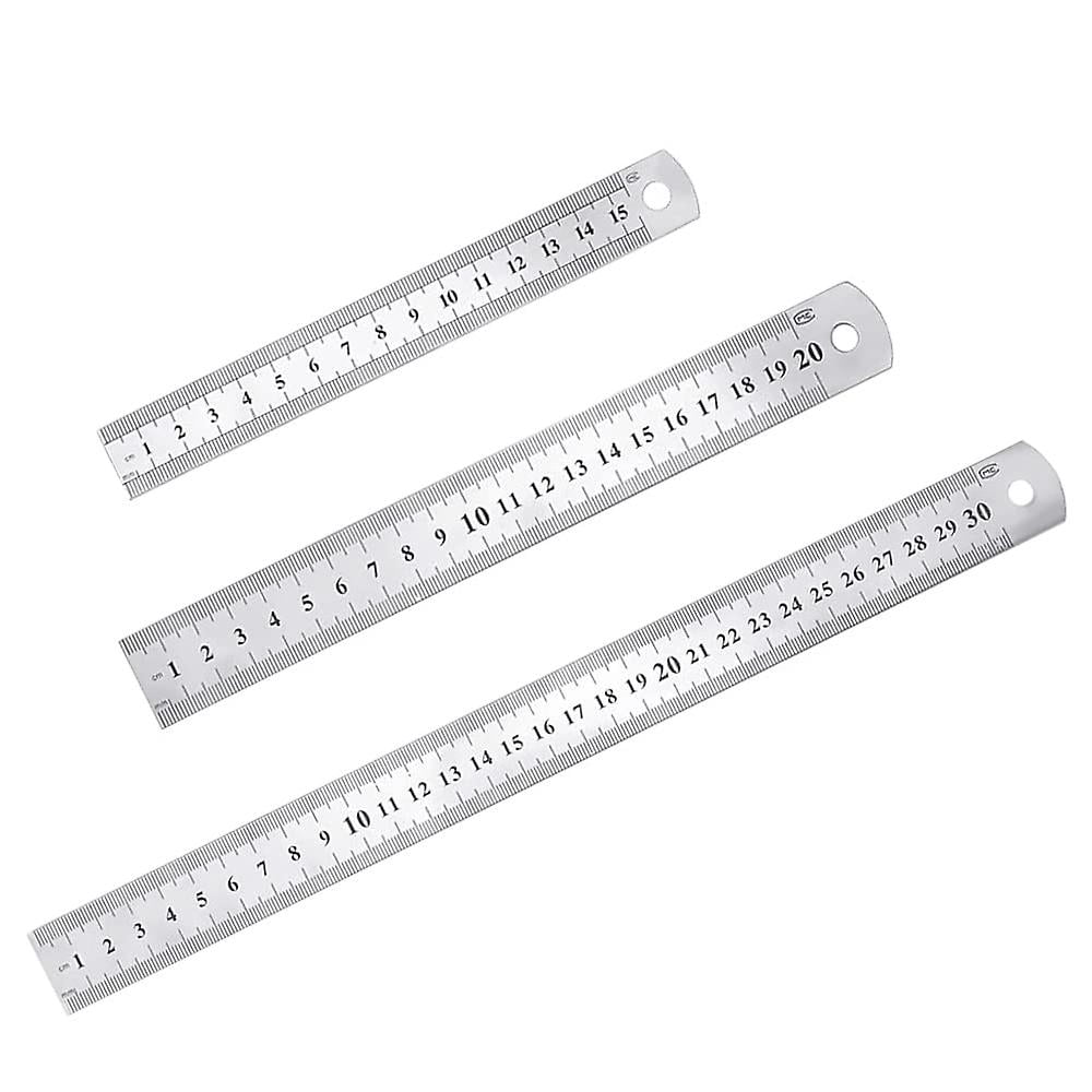 Juego de 3 reglas de precisión suyoo acero inoxidable 15 cm 20 cm 30 cm ...