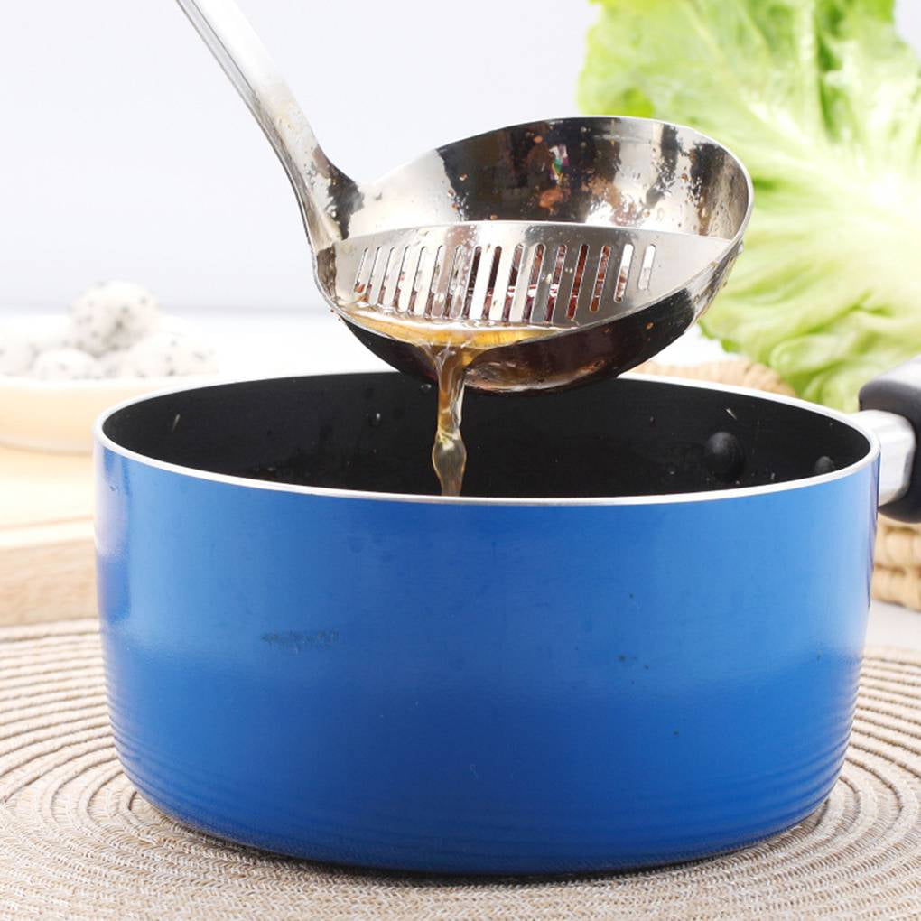 2-in-1 Thicken Stainless Steel Long Handle Soup Colander Spoon Home ...