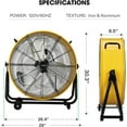 VIVOSUN 24” Industrial Tilt Drum Fan, Heavy Duty, High Velocity, 3 ...