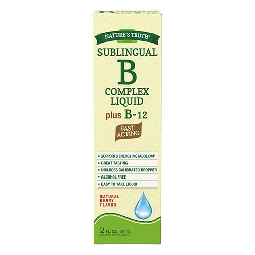 Natures Truth Sublingual B Complex Liquid Plus B 12 Fast Acting Natural ...