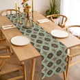 Abstract Floral Cotton Linen Table Runner Vintage Turquoise Moroccan ...