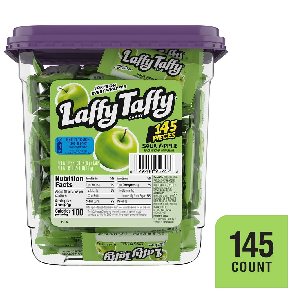 Laffy Taffy Sour Apple Candy 0 34 Oz 145 Count