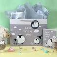 "16"" XL Baby Shower Gift Bag with Card and Tissue Paper - Grey Sheep ...