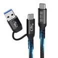 USB3.2 20Gbps Braided Cable, 240W PD Fast Charging, USB A to C ...