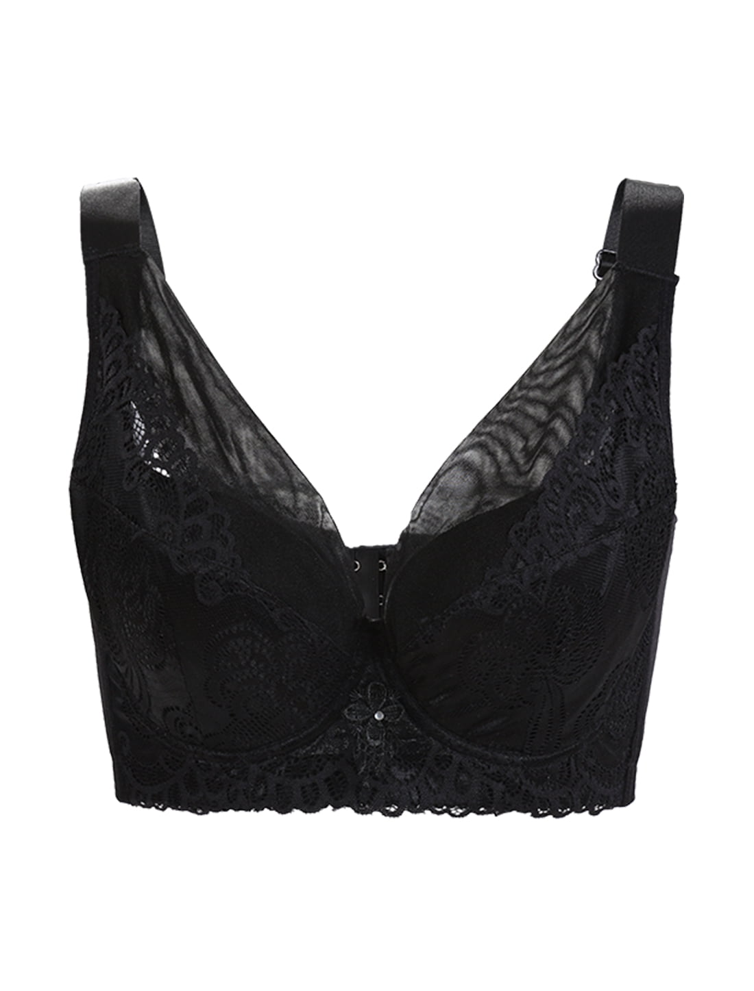 Unique Bargains Women's Lace Plus Size Cotton Cup Wide Elastic Straps ... Unique Bargains Women's Lace Plus Size Cotton Cup Wide Elastic Straps ...