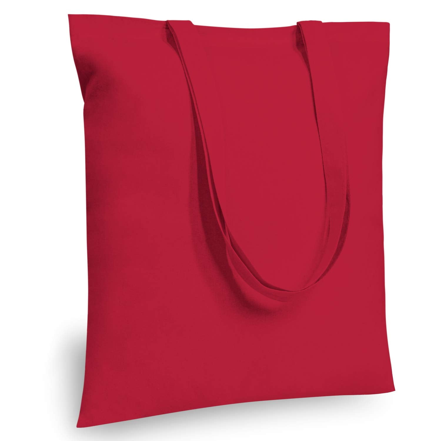 24-Pack Economical 16"x15" Red Cotton Tote Bag, Lightweight Medium ...
