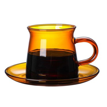 Tea Cup Set 12 Piece Cup & Saucer Set Glass Tea Party Microwave Safe ...