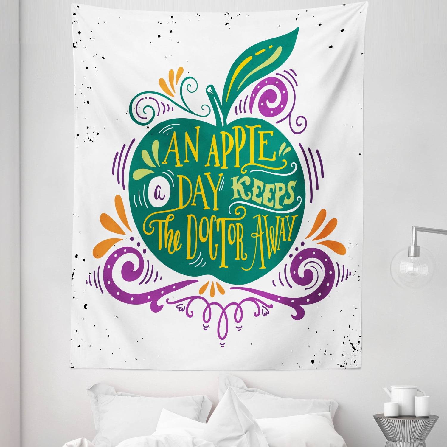 Inspirational Tapestry, Inspirational Apple Print for Motivation Clean ...