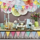 60 Flags Imitated Burlap Pennant Banner Multicolor Fabric Triangle Flag ...