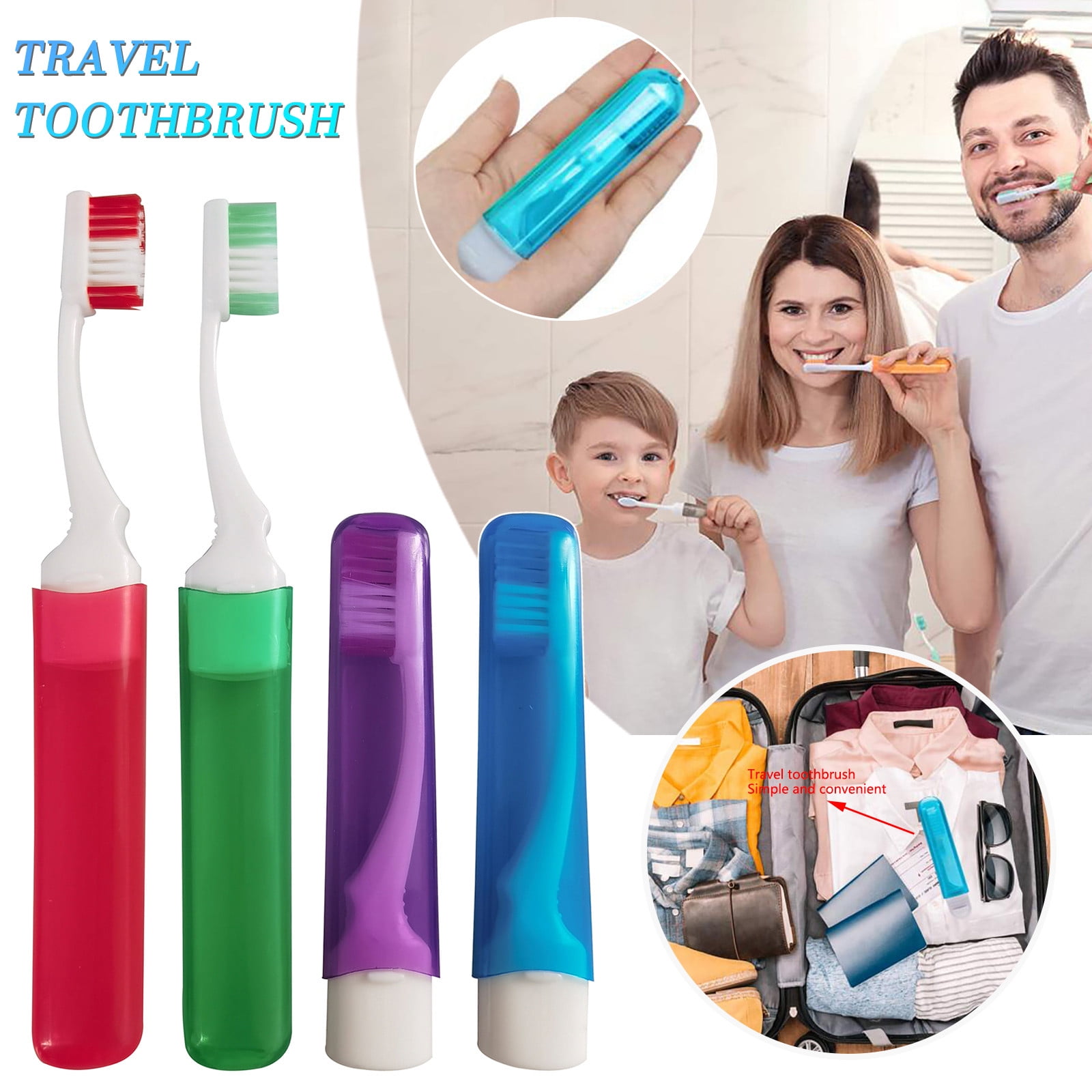 Medcursor Kids Toothbrush Travel Toothbrush Compact Folding Hygienic ...