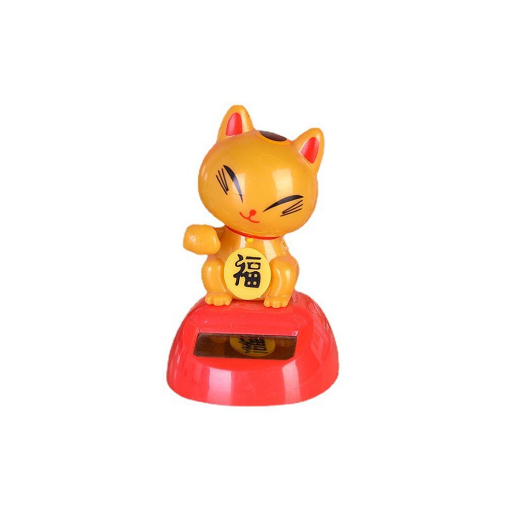 Solar Toys Dancing Lucky Cat Figure Model - Solar Power Model Doll ...