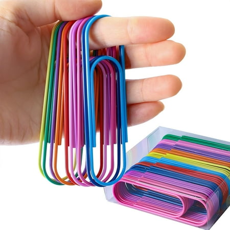 Jumbo Paper Clips, 40 Pcs 4 Inches Large Paper Clip Holder - Vinyl ...