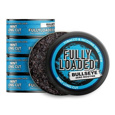 Fully Loaded Chew Tobacco and Nicotine Free Mint Bullseye Pouches Bold ...