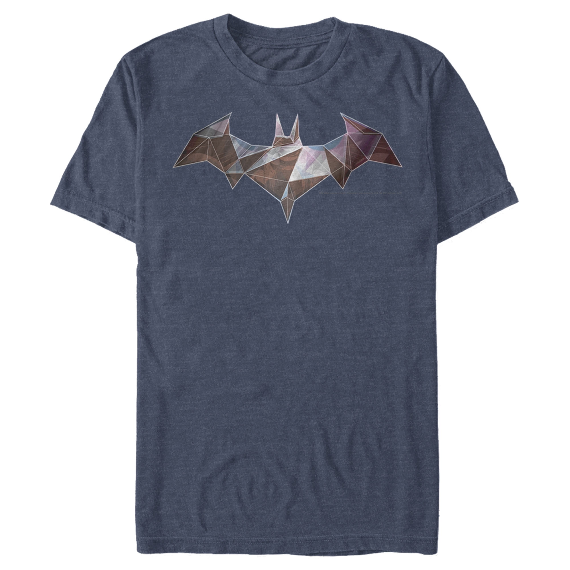 Men's Batman Logo Geometric Wing Graphic Tee Navy Blue Heather 2X Large ...