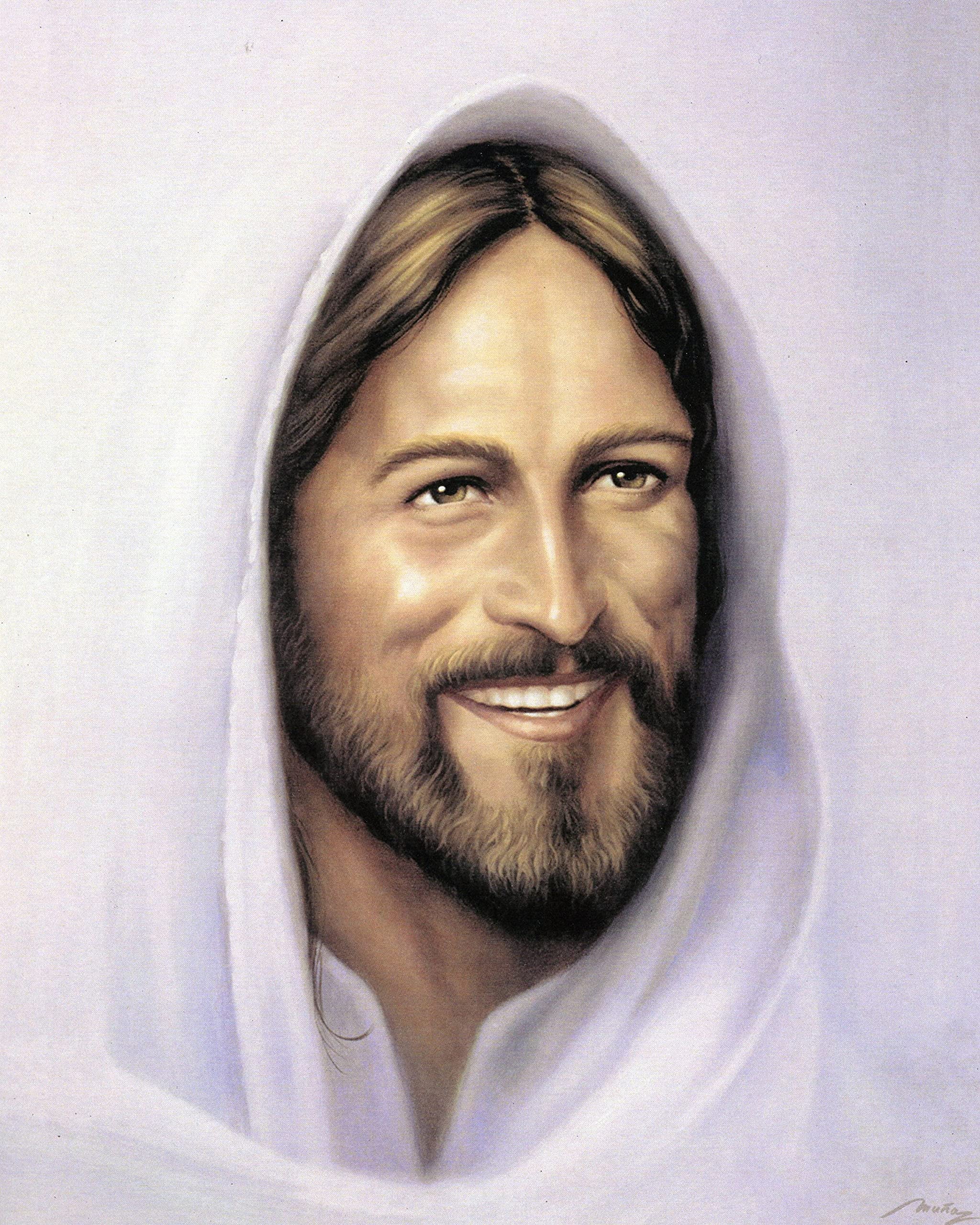 Catholic print picture - SMILING CHRIST - 8" x 10" ready to be framed ...