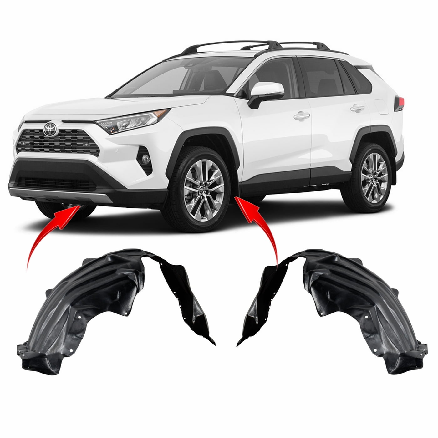 Set of 2 Fender Liners for Toyota RAV4 2019-2021 TO1248229 TO1249229 ...