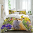 4 Piece Duvet Cover Set Cal king, Autumn Fox Bird Flower Soft ...
