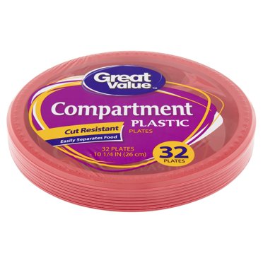 Classic Red Divided Banquet Plates, 20-Pack - Walmart.com