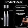 6Pcs Empty Fillable Blank Paint Touch Up Pen Markers,Round Tilted-Head ...