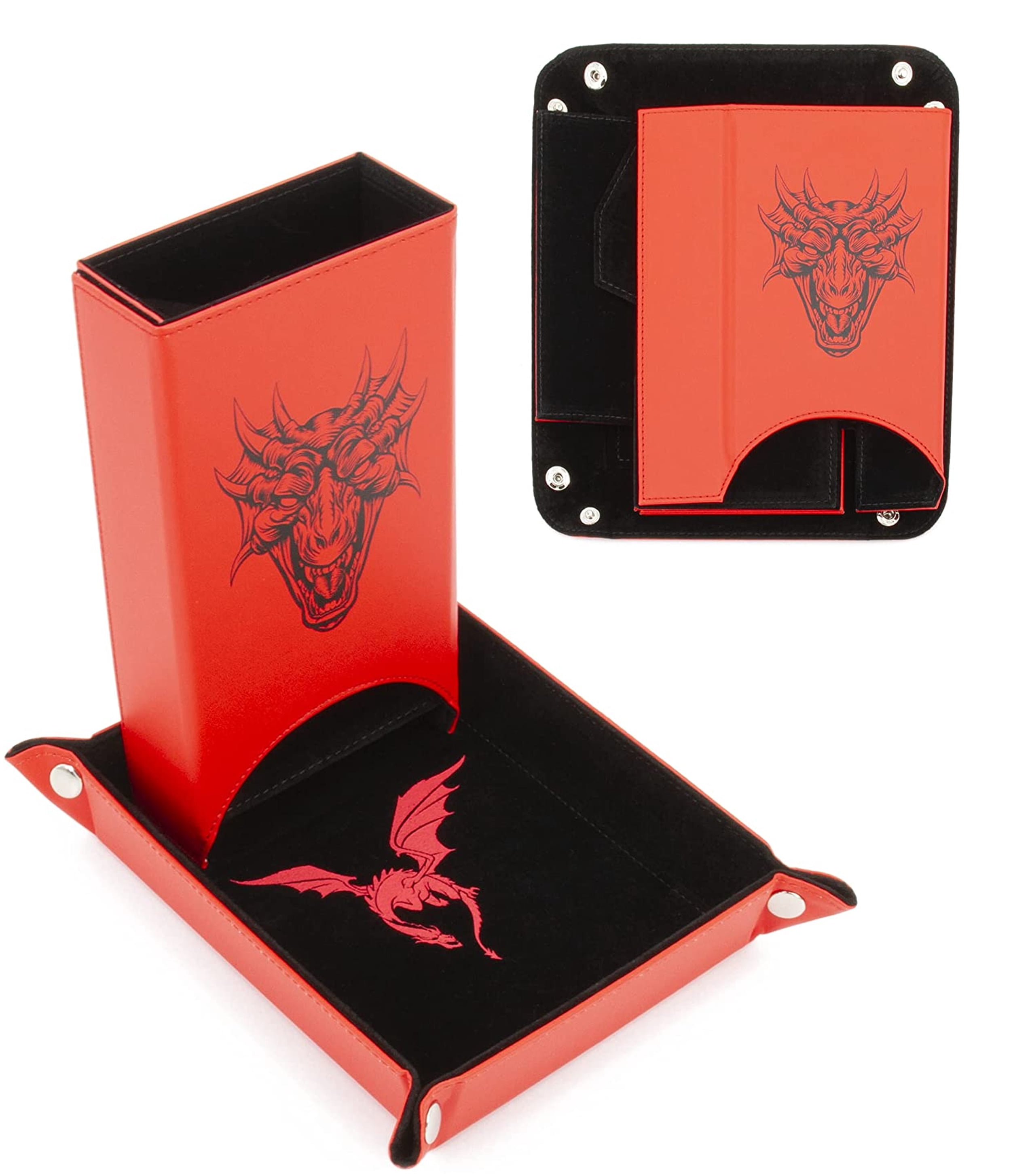 CASEMATIX Portable Dice Tower and Tray with Felt Interior - Folding ...