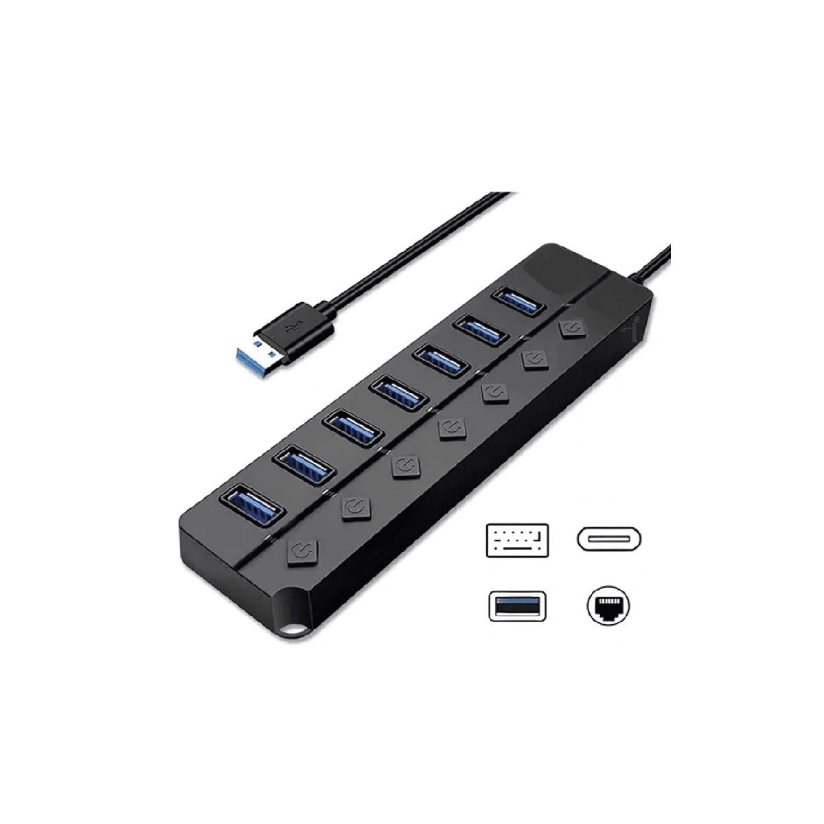 Hub Usb Con 7 Puertos Usb 3.0 Multicontacto Negro | Walmart en línea