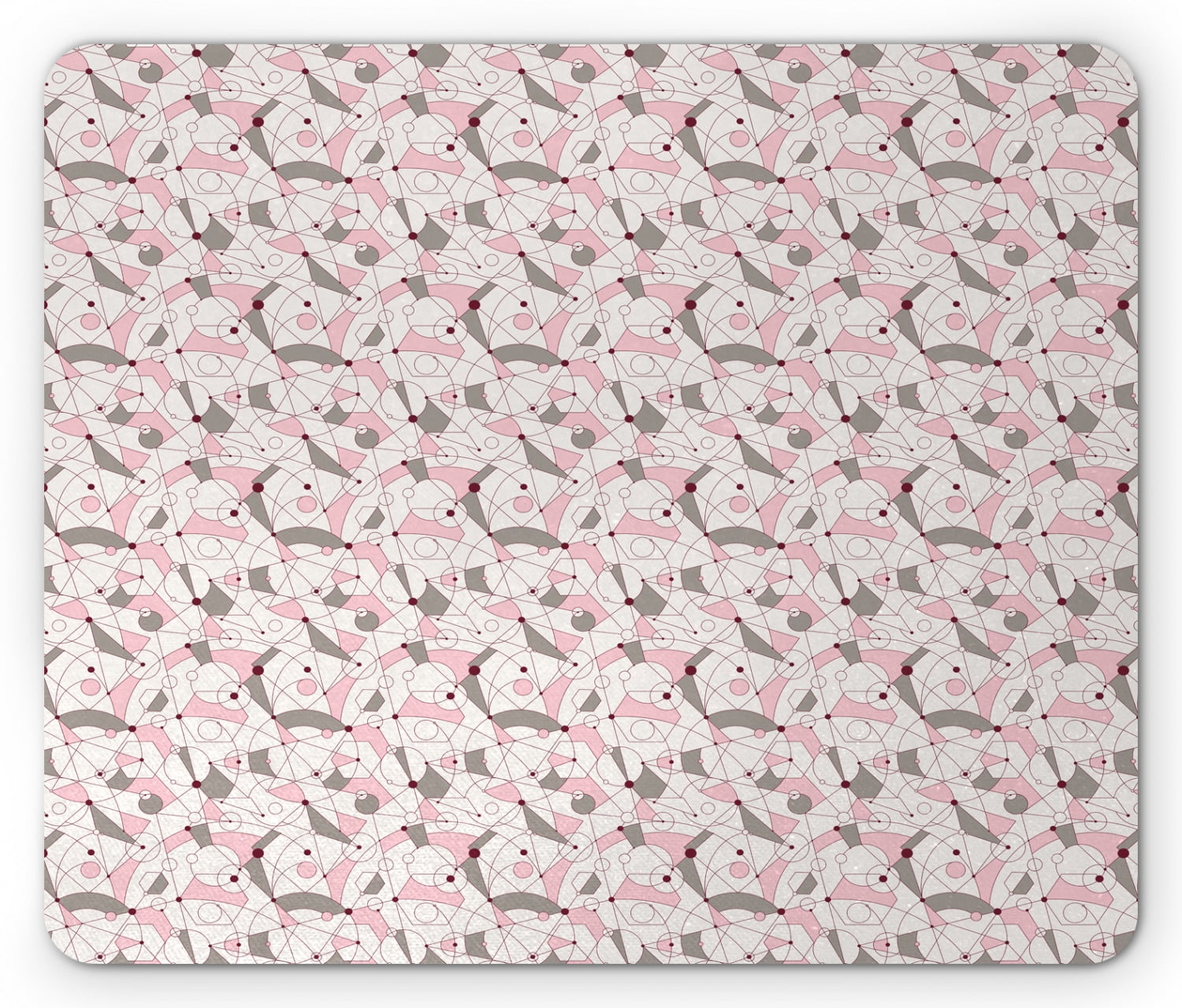 Mid Century Mouse Pad, Grid of Random Geometrical Shapes and Lines with ...