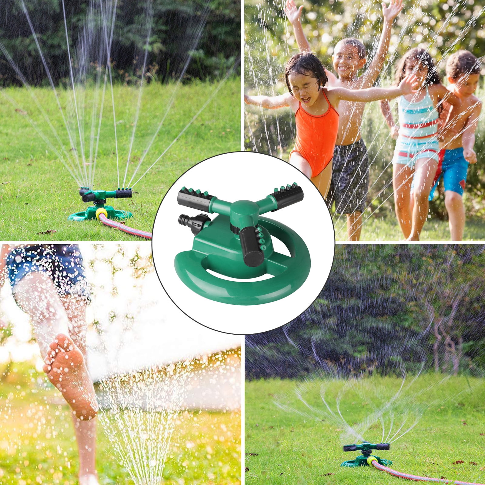 SEELOK Garden Sprinklers ，360° Adjustable Rotating, 3-Arms Irrigation ...