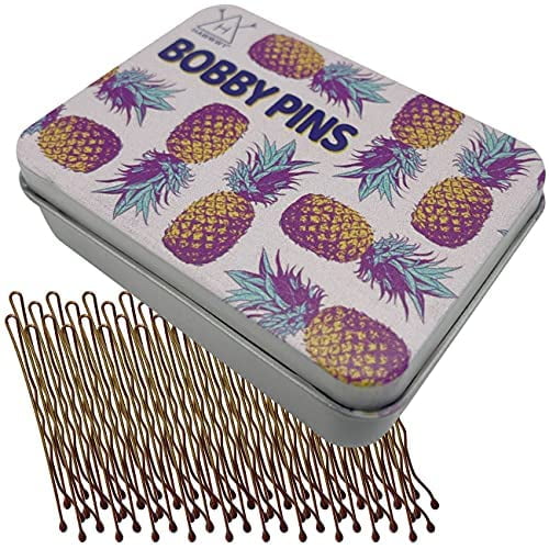 Hawwwy 300-Count Bobby Pins In Cute Storage Tin Brown Bobby Pins ...