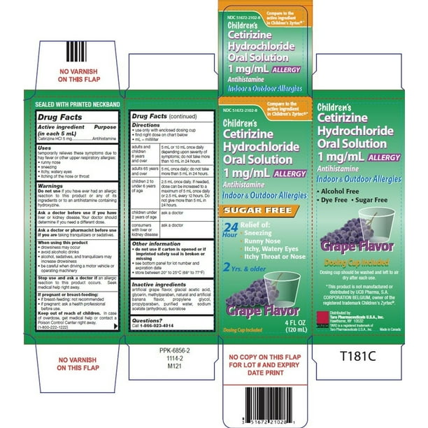 Children's Cetirizine Hydrochloride Alcohol-Free, Dye-Free & Sugar-Free ...