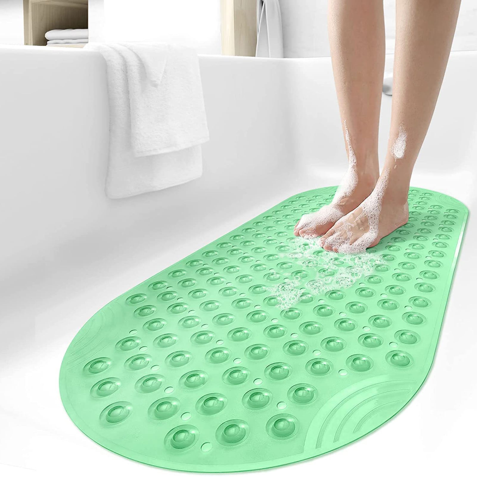 Washranp Shower Safety Mat with Drain Holes,Extra Large PVC Anti-Slip ...
