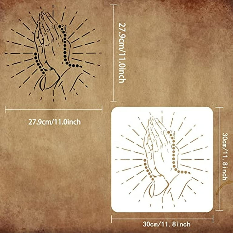 Praying Hands Stencil