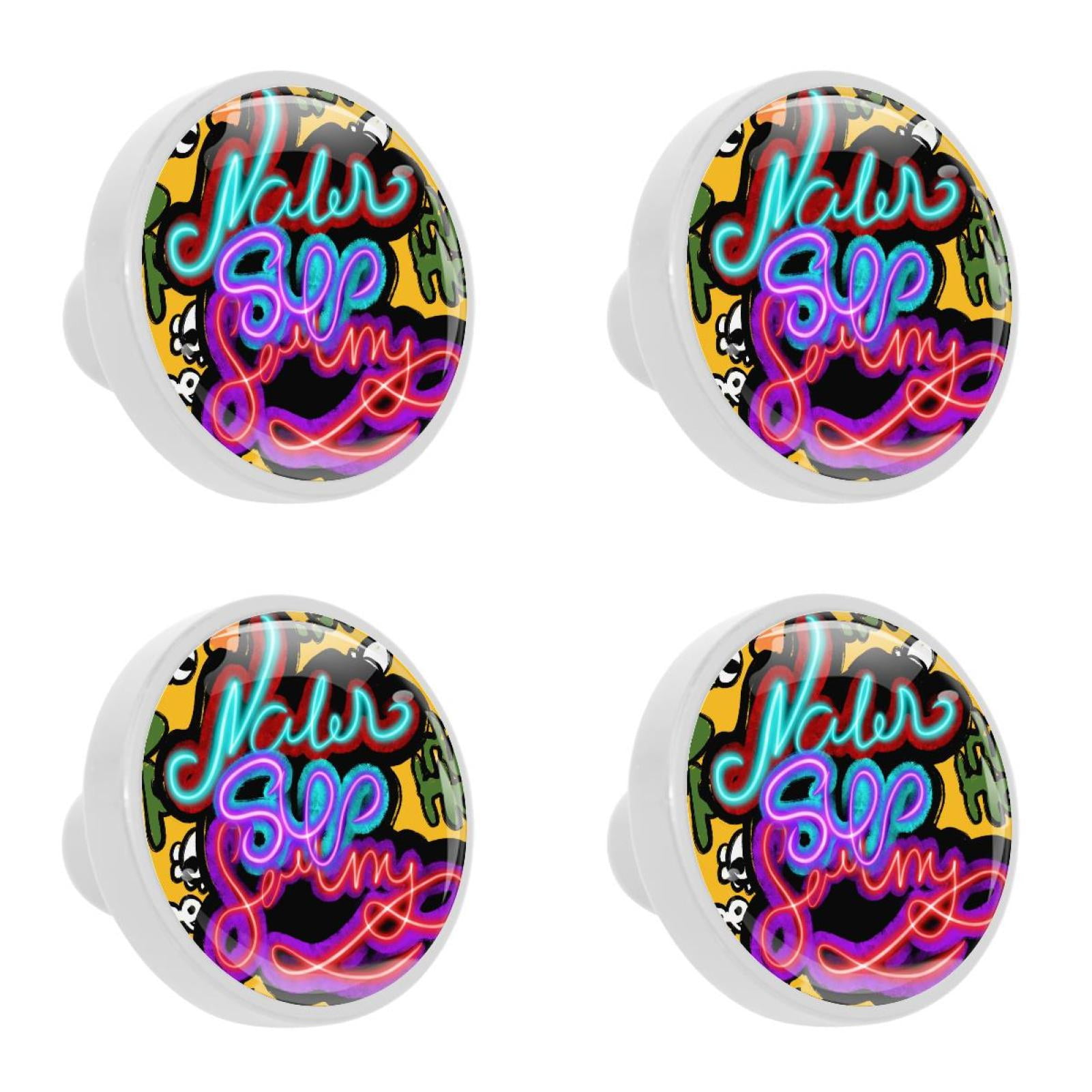 4 Pcs Letter Knobs for Kitchen Cabinet Cupboard Dresser Bookcase Drawer ...