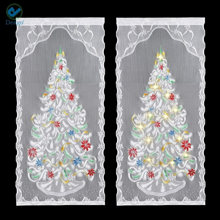 Lighted Christmas Tree Curtain Panel Full Service Design And