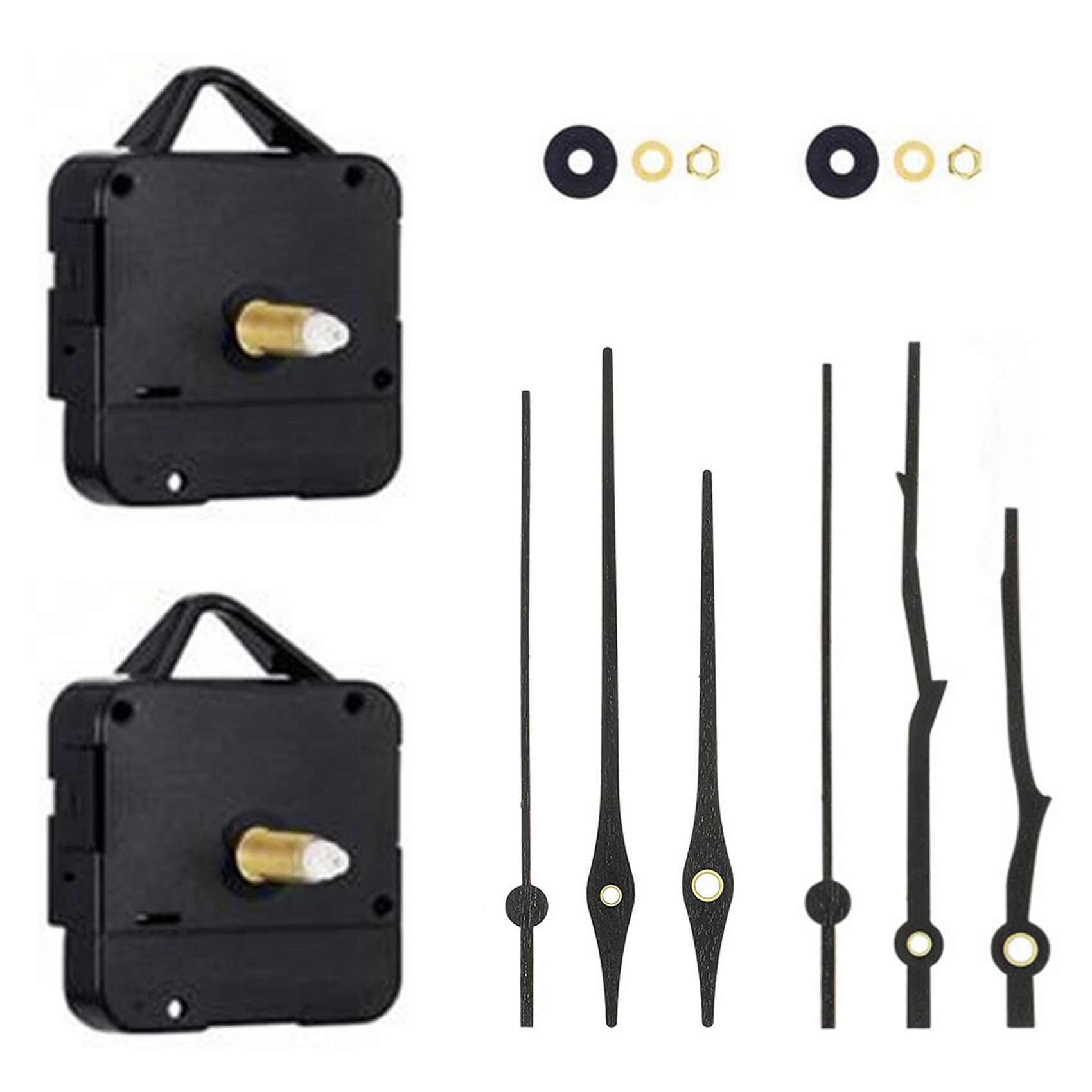 2Pcs Quartz Wall Clock Movement Mechanism Kits With 2 Types Of Walnut 2Pcs Quartz Wall Clock Movement Mechanism Kits With 2 Types Of Walnut