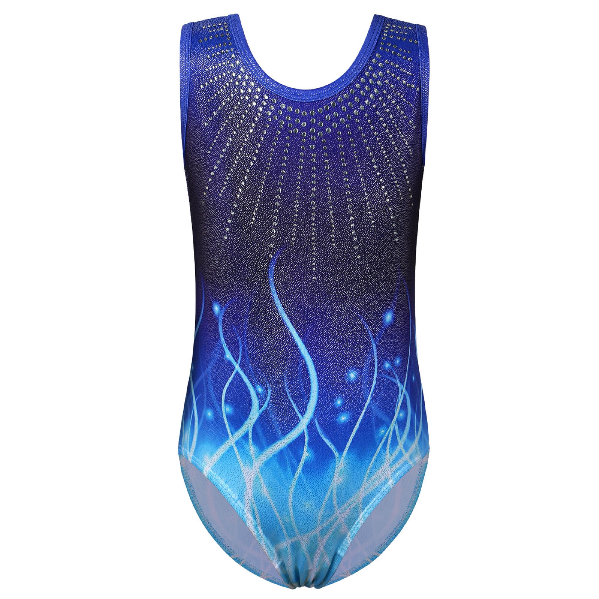 BAOHULU 3-14Y Female Gymnastics Leotard Girls Blue Ballet Dancewear ...