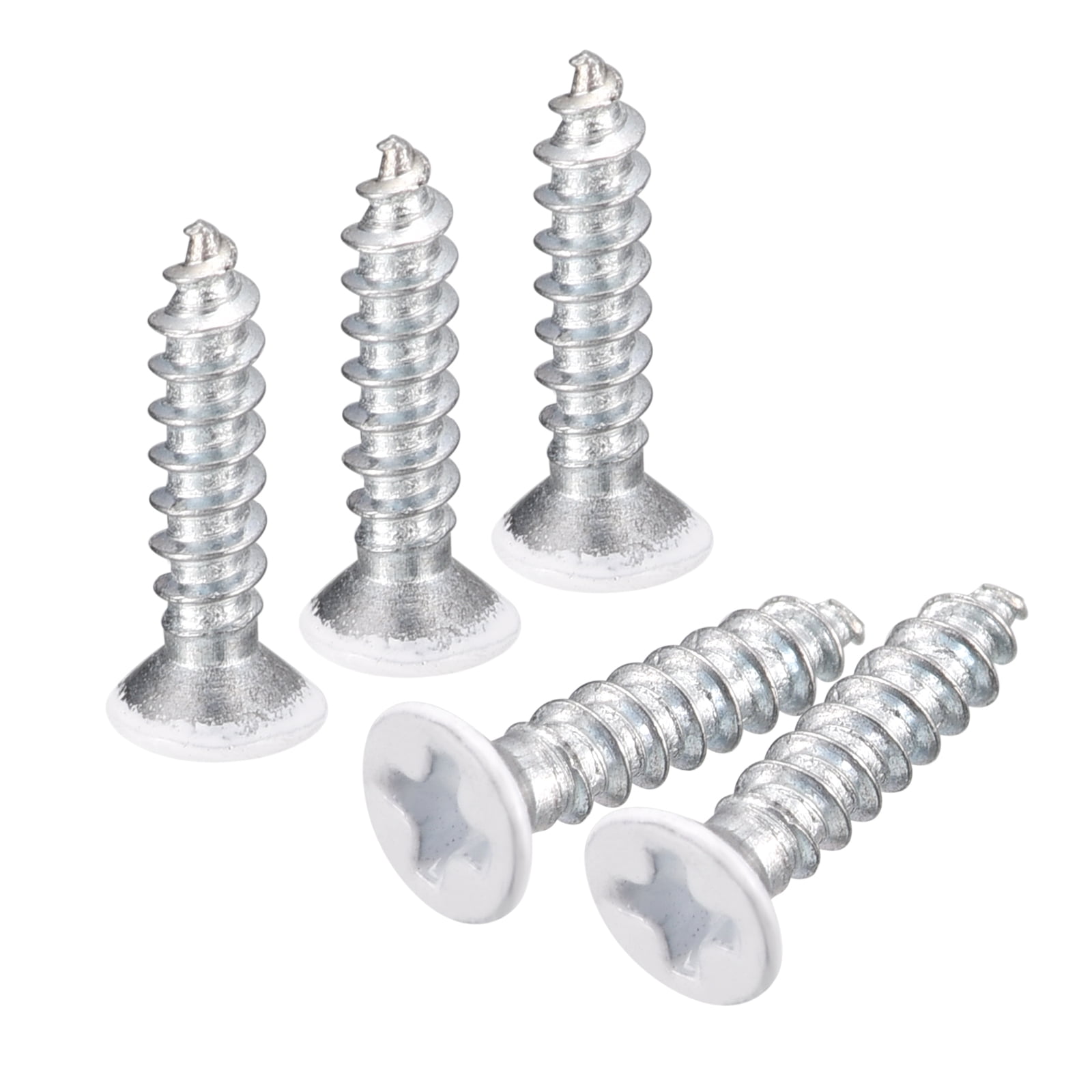 ST3x15mm White Screws Self Tapping Screws, 50 Pack Flat Head Phillips ...