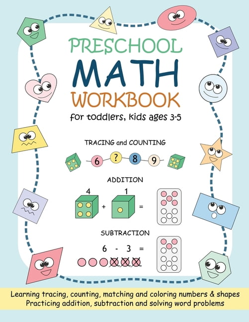 Preschool Math Workbook for Toddlers, Kids Ages 3-5 : Beginner Math ...
