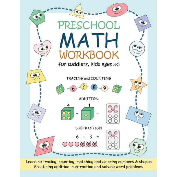 Preschool Math Workbook for Toddlers, Kids Ages 3-5 : Beginner Math ...