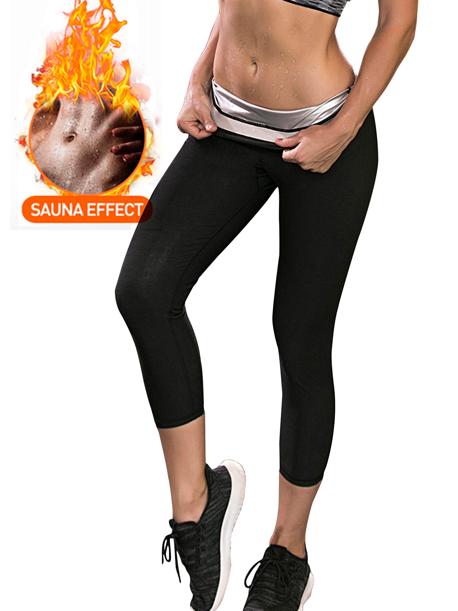SAYFUT Womens High Waist Sauna Pant Compression Tummy Control Shaper ...