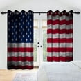 53x63inch American Flag Themed Window Curtain Red White Stripes Blue ...