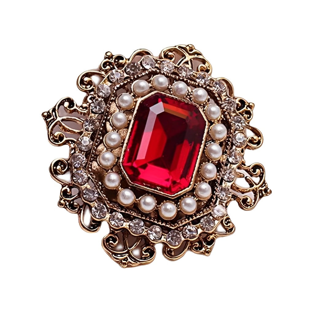 Red brooches and pins store