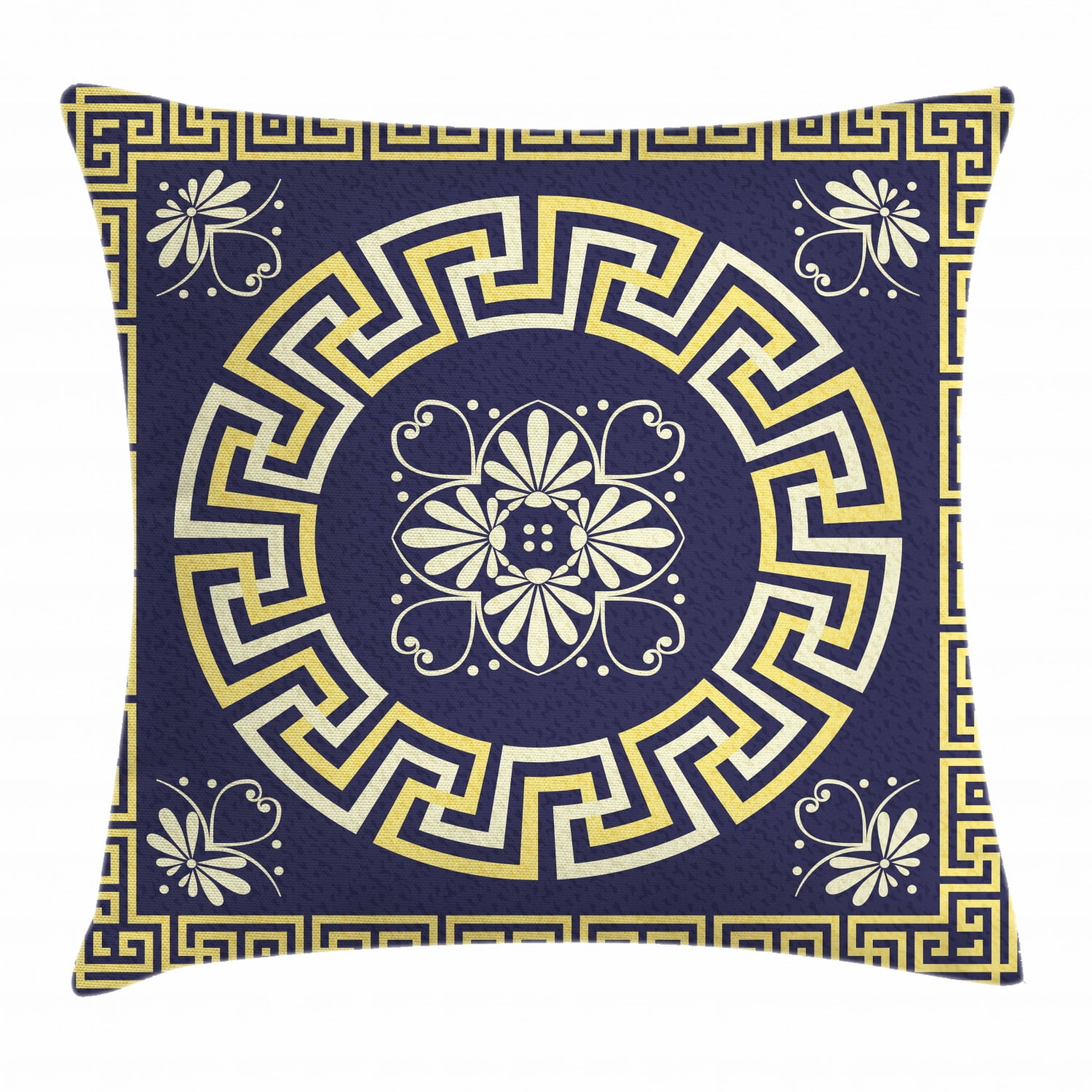 Greek Key Throw Pillow Cushion Cover, Meander with Spring Inspired ...