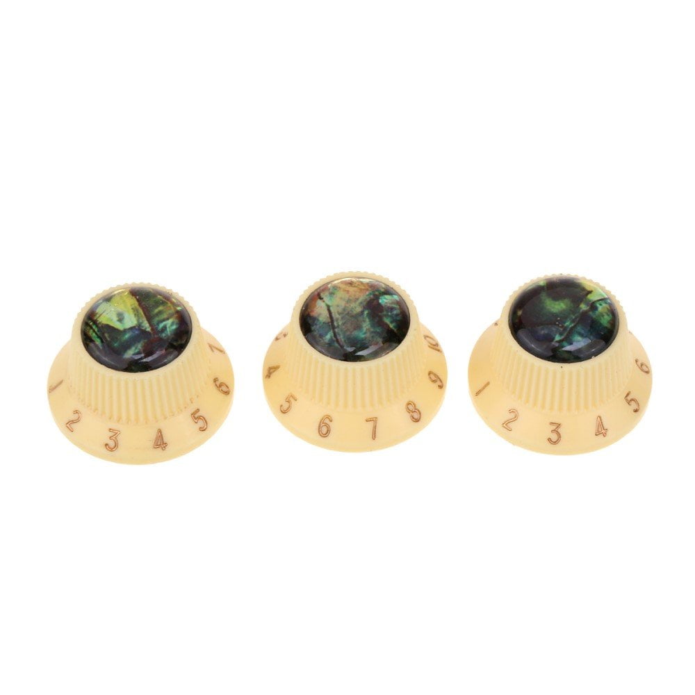 3 Abalone Electric Guitar Custom Control Speed Dial Knobs IVory ST ...