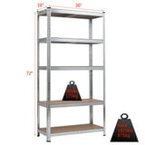 Costway Large Sturdy Utility 5-Tier Adjustable Storage Rack, 71'' Heavy ...