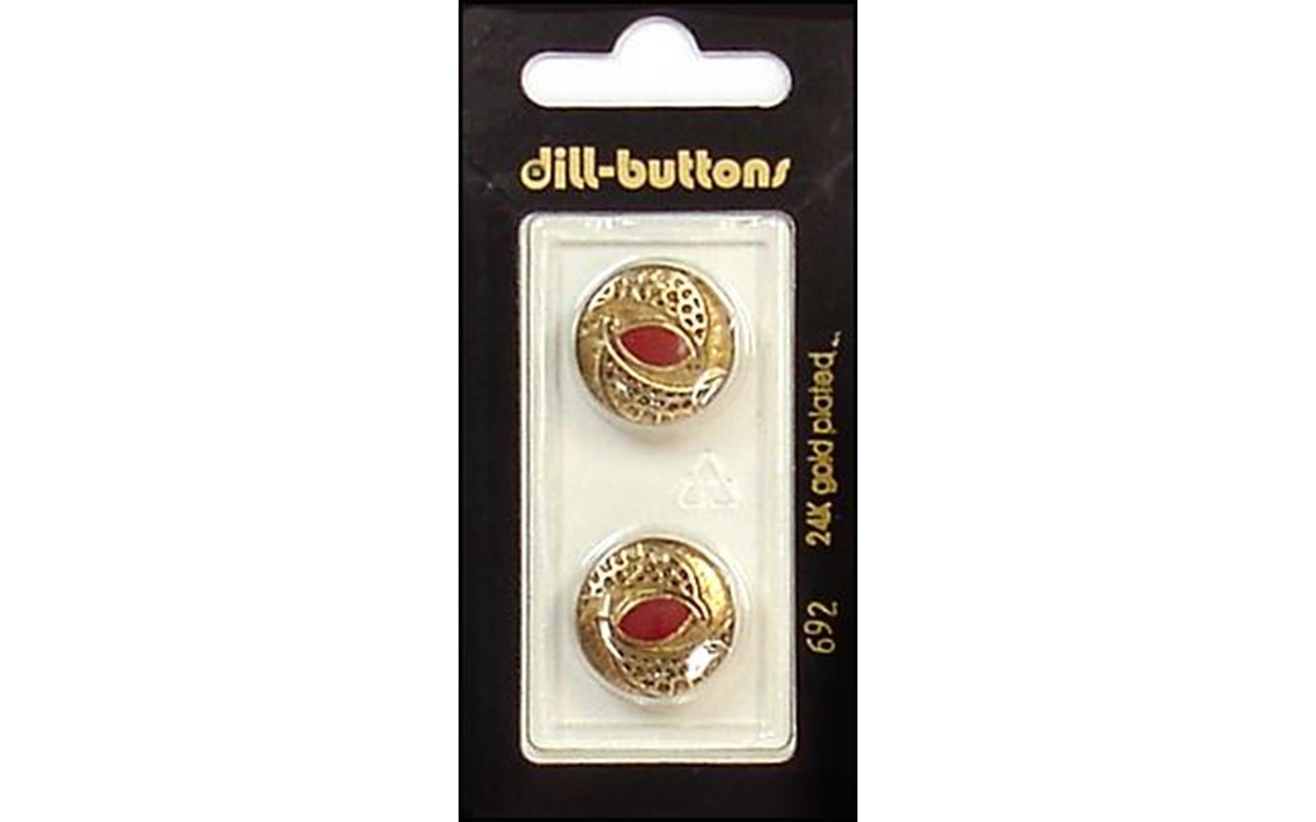 Dill Buttons 18Mm 2Pc Shank Red/Gold | Walmart Canada